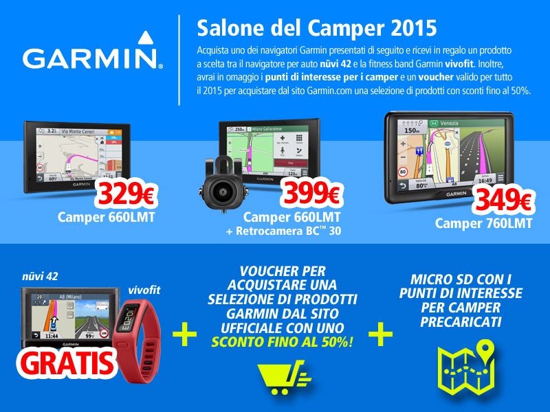 Garmin: grande promozione per gli Amici di COL al Salone del Camper di ...